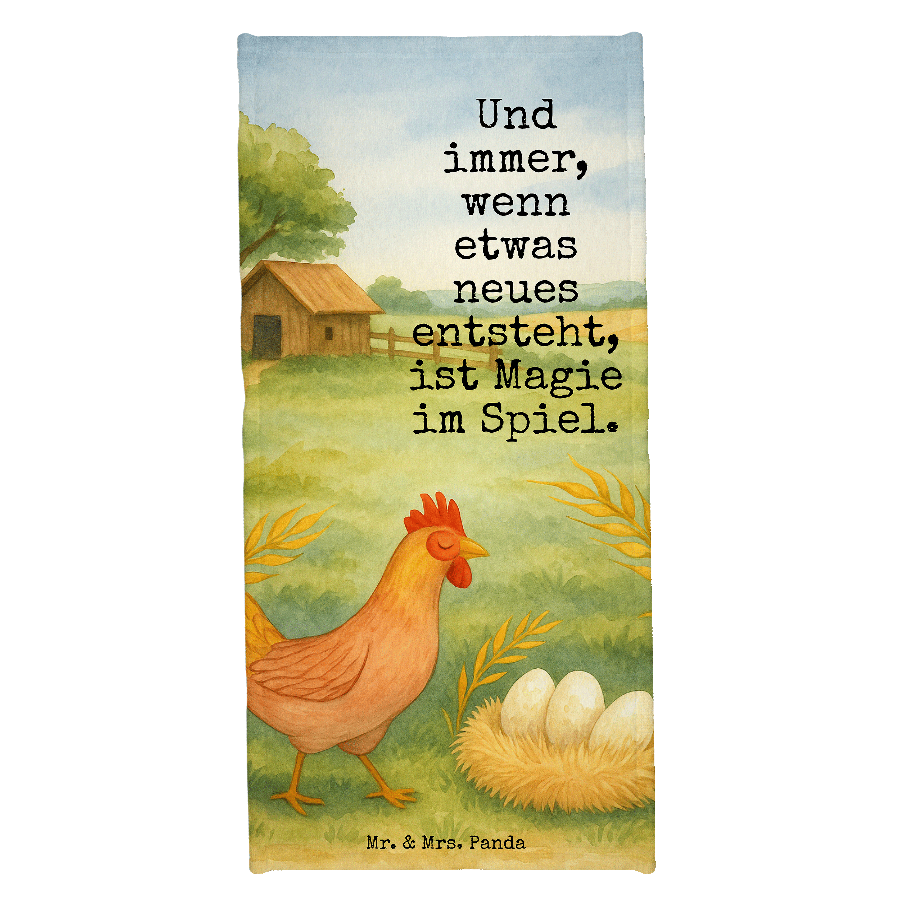Badhandtuch Huhn Stolz Design - Geschenk Strandtuch Spruch Bauernhof ...